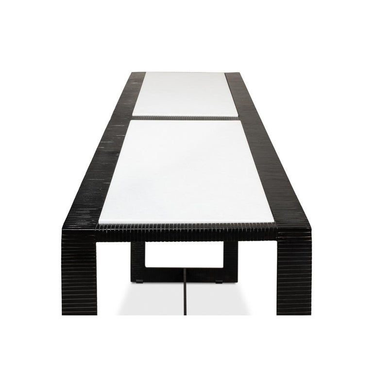 Modern Marble Top Iron Console Table For Sale at 1stDibs