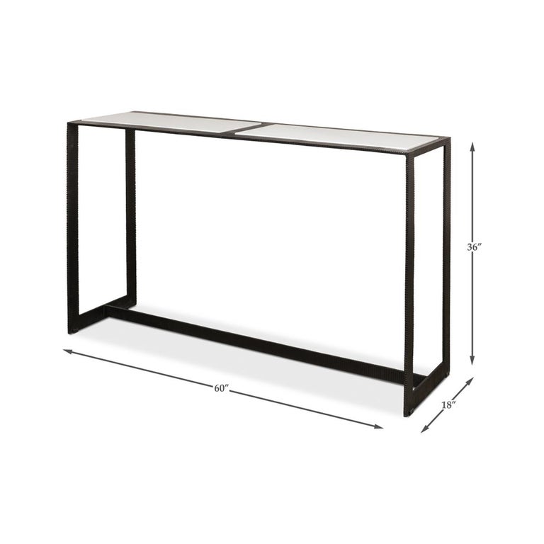 Modern Marble Top Iron Console Table For Sale at 1stDibs