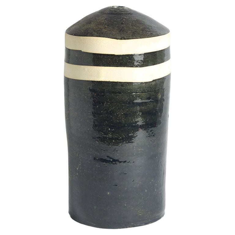 Modern Matera Black and White Vase Ceramics For Sale at 1stDibs