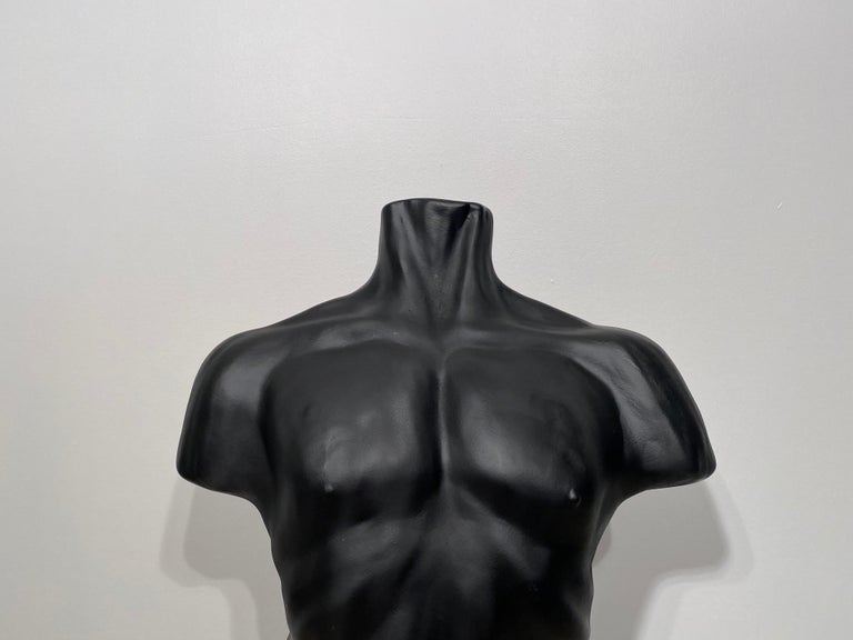 Modern Matte Black Ceramic Torso For Sale at 1stDibs