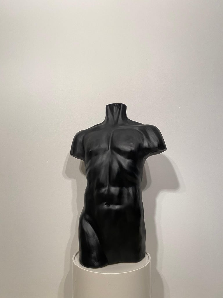 Modern Matte Black Ceramic Torso For Sale at 1stDibs