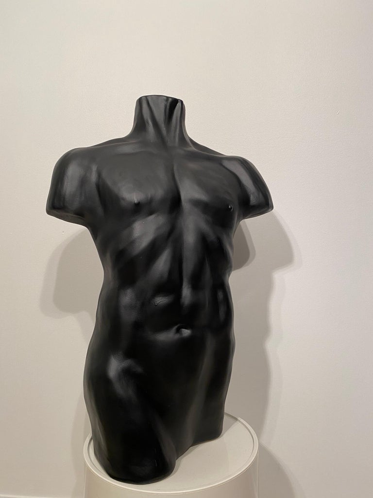 Modern Matte Black Ceramic Torso For Sale at 1stDibs