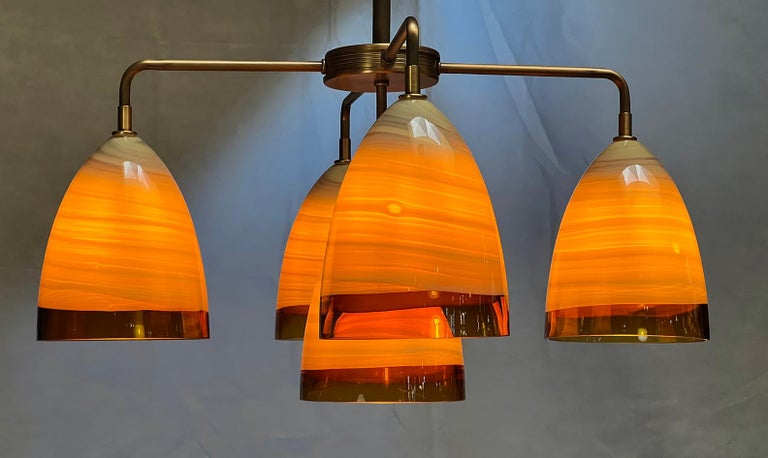 Modern, MCM Brass Chandelier For Sale at 1stDibs