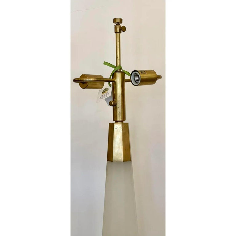 Modern Mecox Marble Alabaster Obelisk and Brass Table Lamp, 1990s For ...