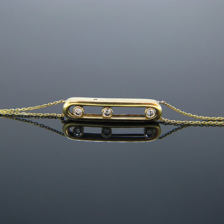 Modern Messika Move Classique Diamond Yellow Gold Chain Bracelet at ...