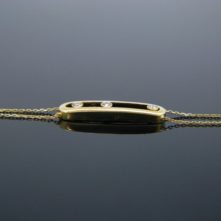 Modern Messika Move Classique Diamond Yellow Gold Chain Bracelet at ...