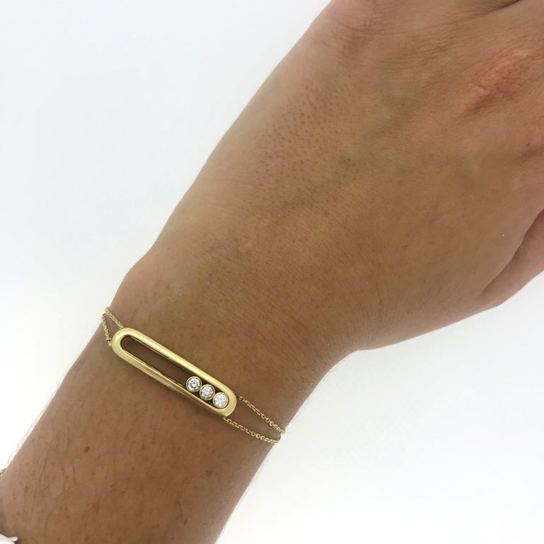Modern Messika Move Classique Diamond Yellow Gold Chain Bracelet at ...