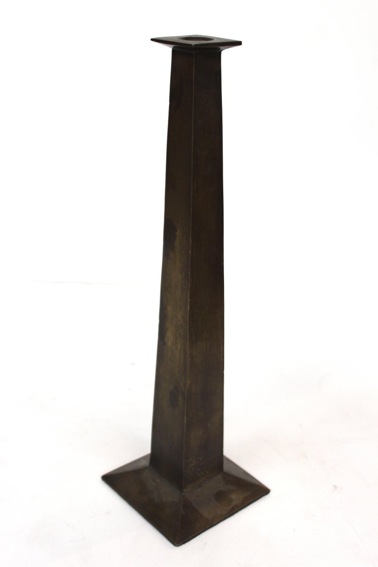 Modern Metal Candlestick Set at 1stDibs