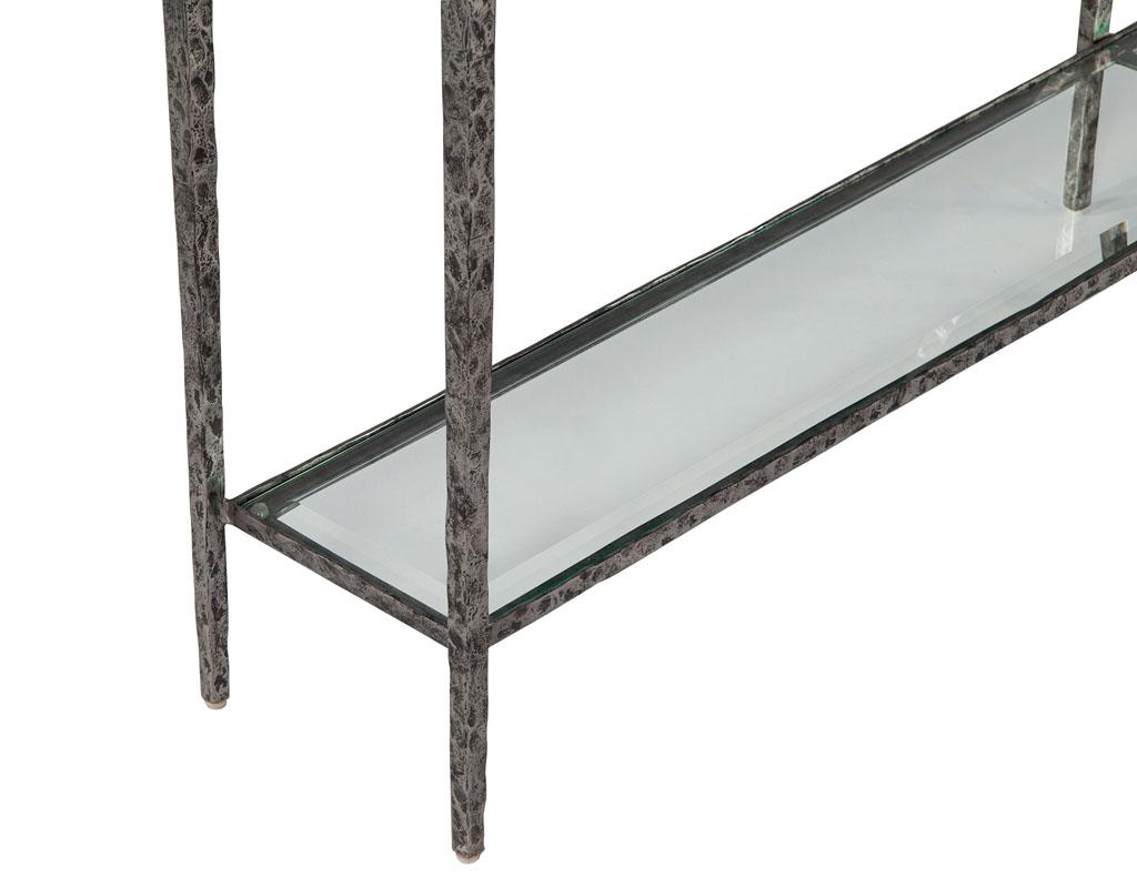 Modern Metal Console Table with Hammered Details by Maitland-Smith For ...
