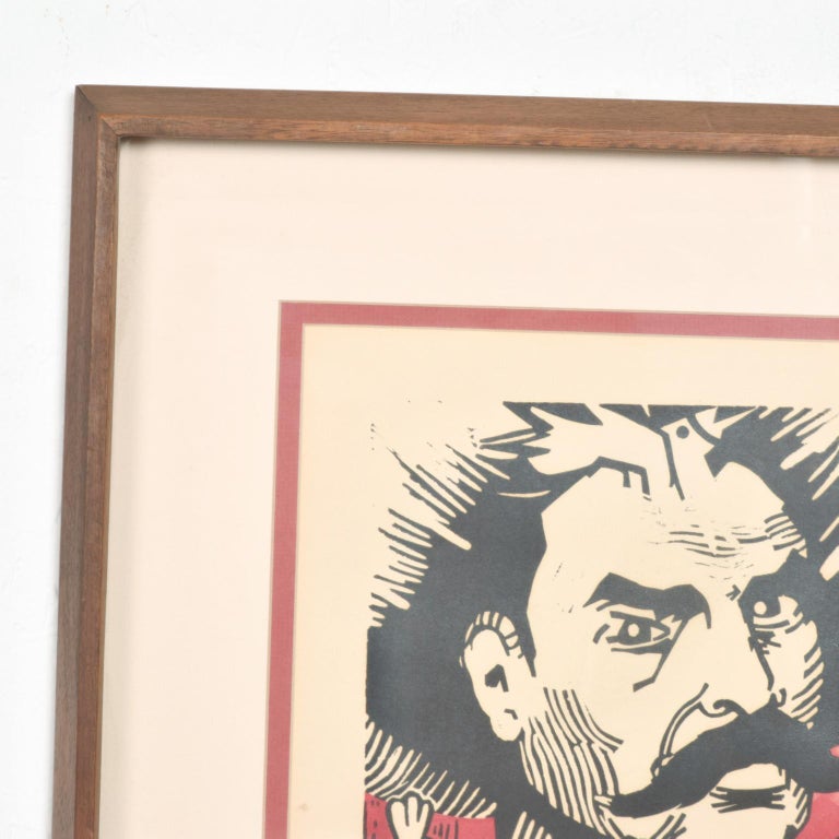 Modern Mexico Viva Zapata Xylography Art Wood Print, 1981 For Sale at ...