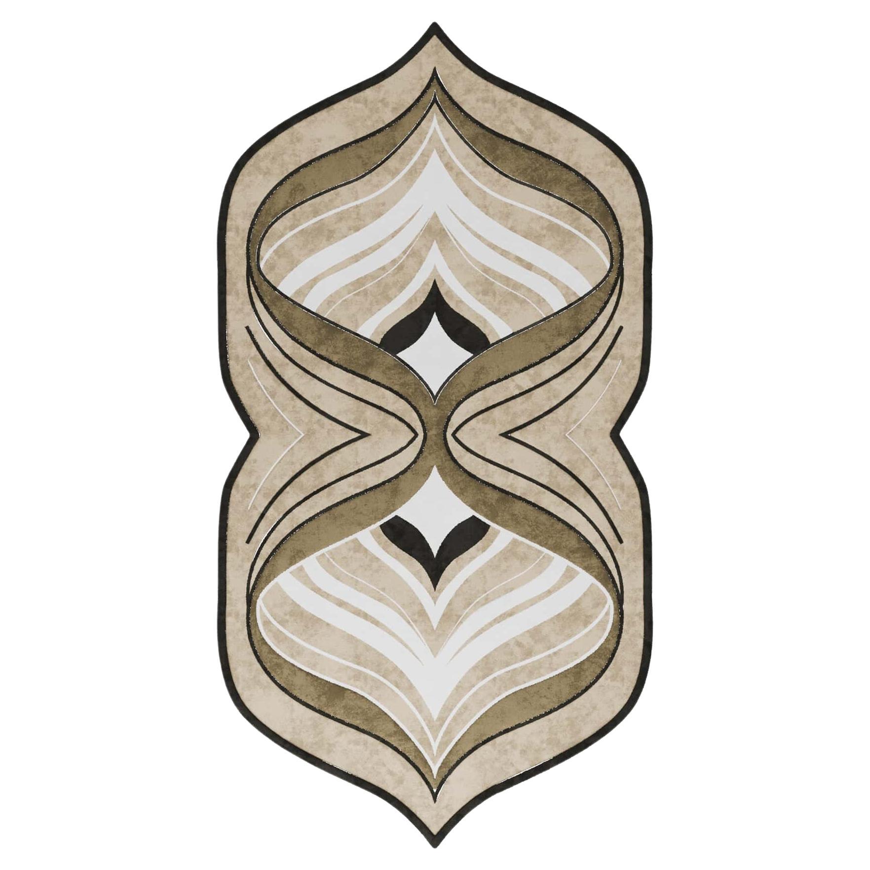 Modern Mid-Century Eclectic Style Bianca Rug With a Curvy Shape ...