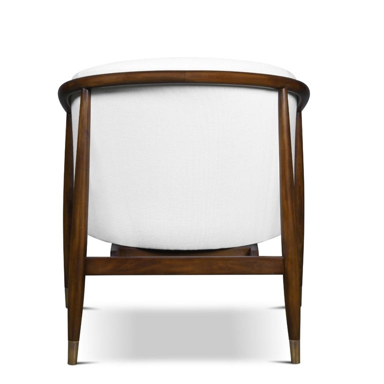 Modern Mid-Century Inspired Upholstered Wood Dostrup Chair with Curved ...
