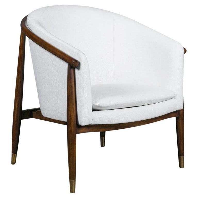 Modern Mid-Century Inspired Upholstered Wood Dostrup Chair with Curved ...
