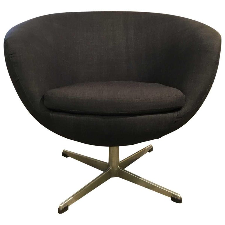 Modern Midcentury Overman Sweden Swivel Pod Accent Chair at 1stDibs
