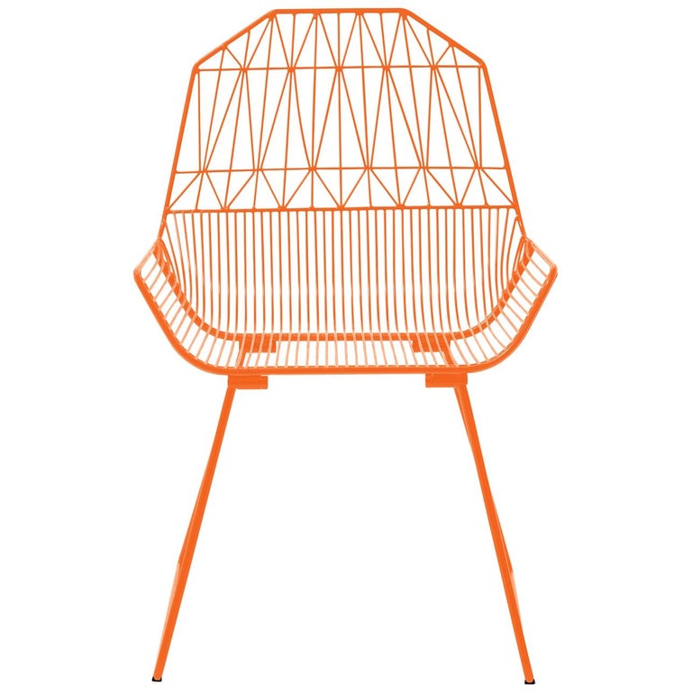 Modern, Midcentury Inspired Wire Lounge Chair, The Farmhouse in Orange ...