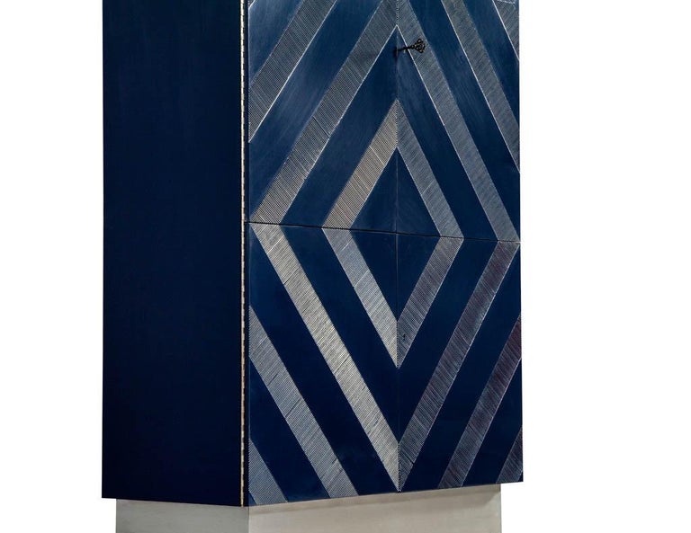 Modern Midnight Blue Bar Cabinet at 1stDibs | blue bar cabinets ...