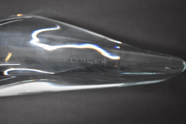 Modern Miloslav Klinger Reclining Nude Colourless Glass For Sale at 1stDibs