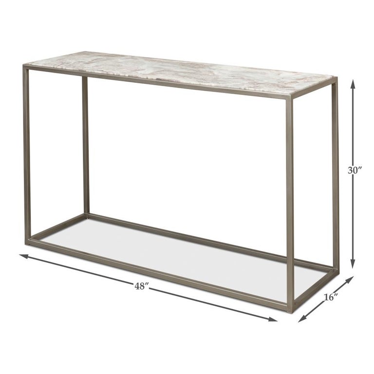 Modern Minimal Marble Top Console Table For Sale at 1stDibs