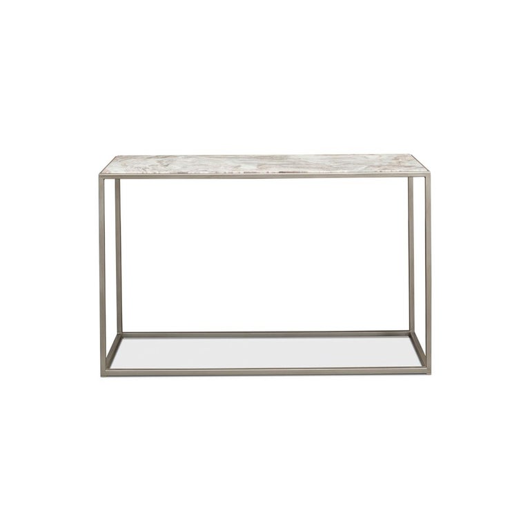 Modern Minimal Marble Top Console Table For Sale at 1stDibs