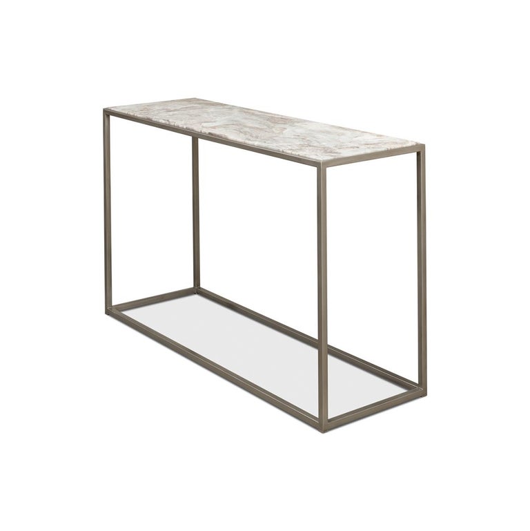 Modern Minimal Marble Top Console Table For Sale at 1stDibs