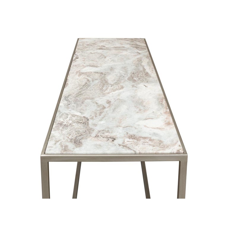 Modern Minimal Marble Top Console Table For Sale at 1stDibs