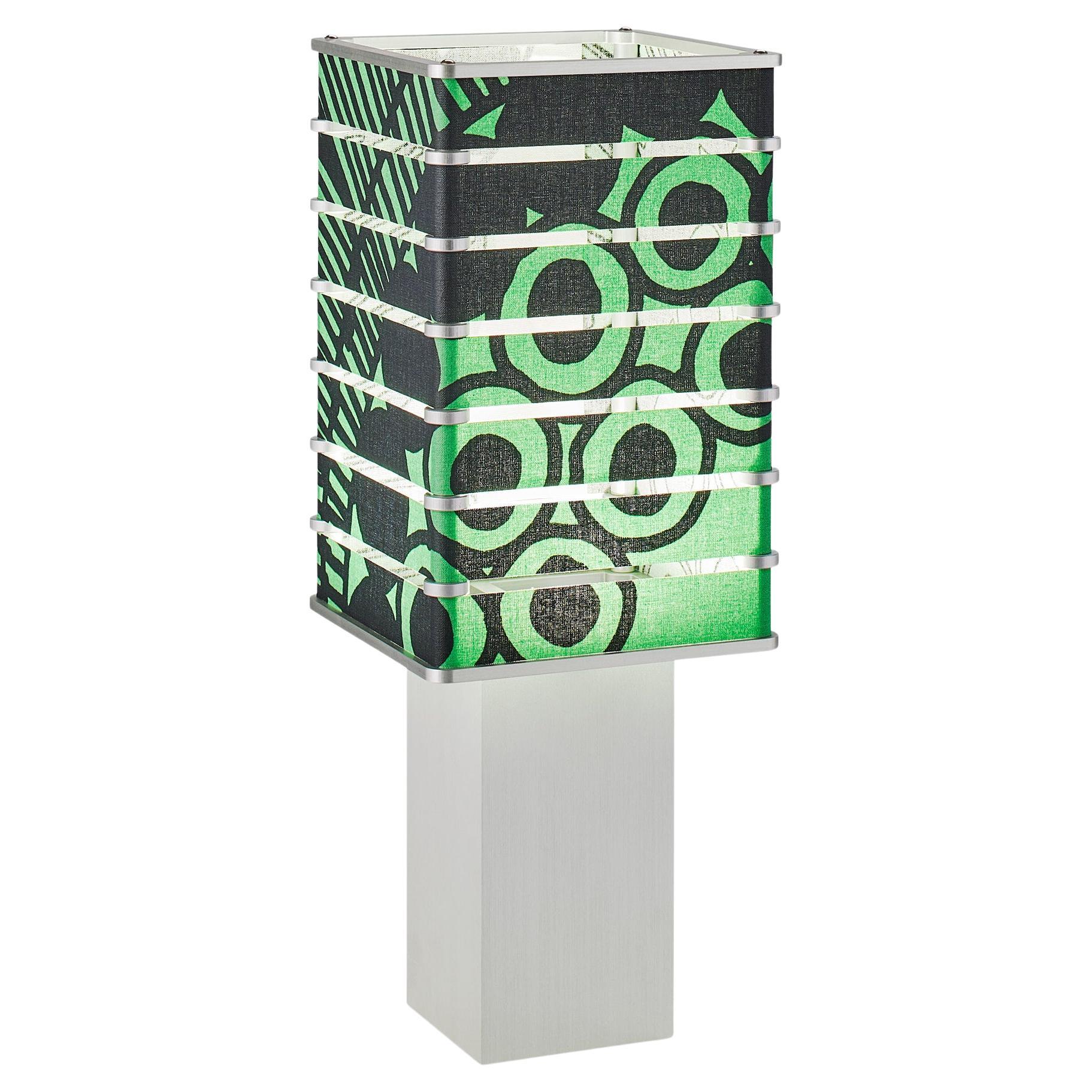 Modern, Minimal, Solid Metal Table Light in Marimekko Rasymatto Black ...