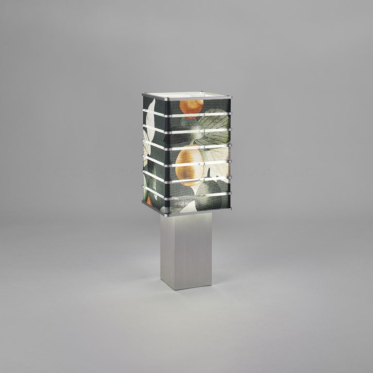 Modern, Minimal, Solid Metal Table Light with Patterned Shade in ...