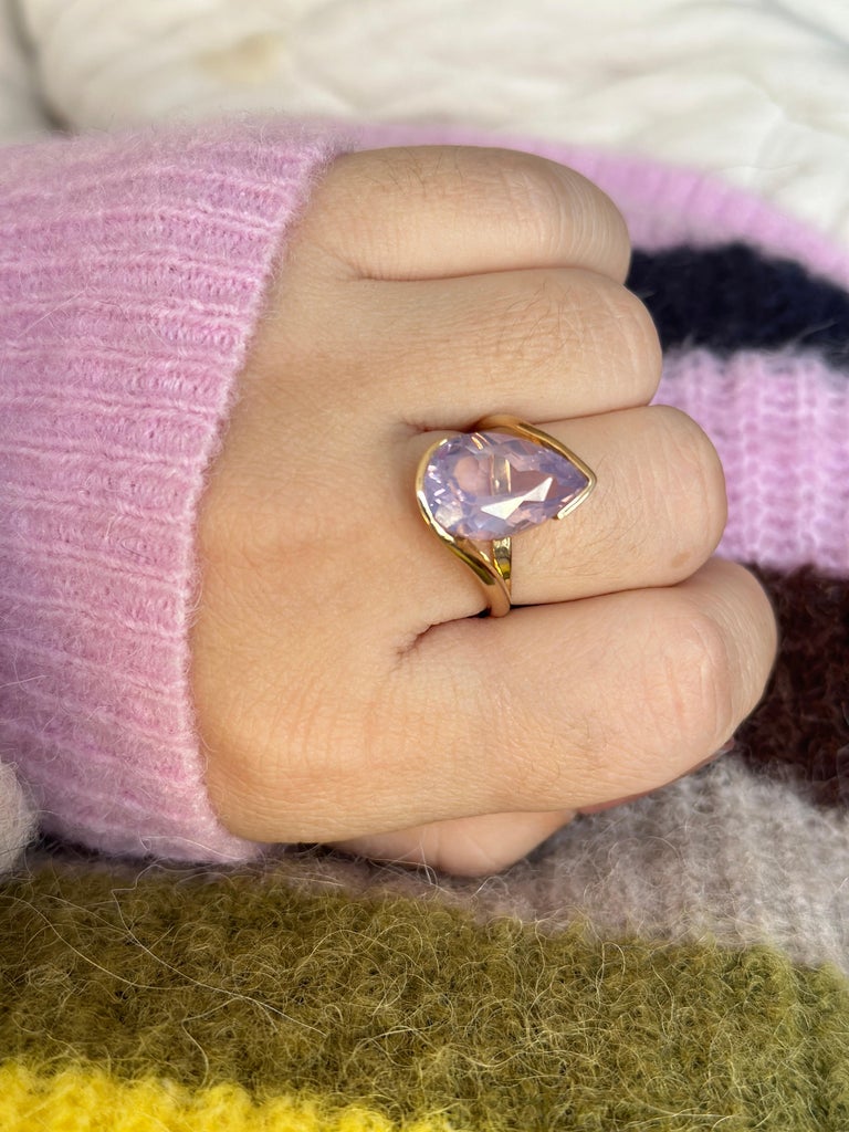 9k gold modern minimalism amethyst ring For Sale at 1stDibs