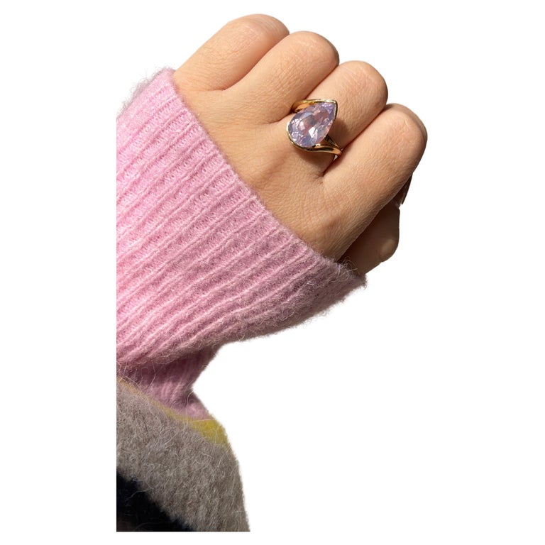 9k gold modern minimalism amethyst ring For Sale at 1stDibs