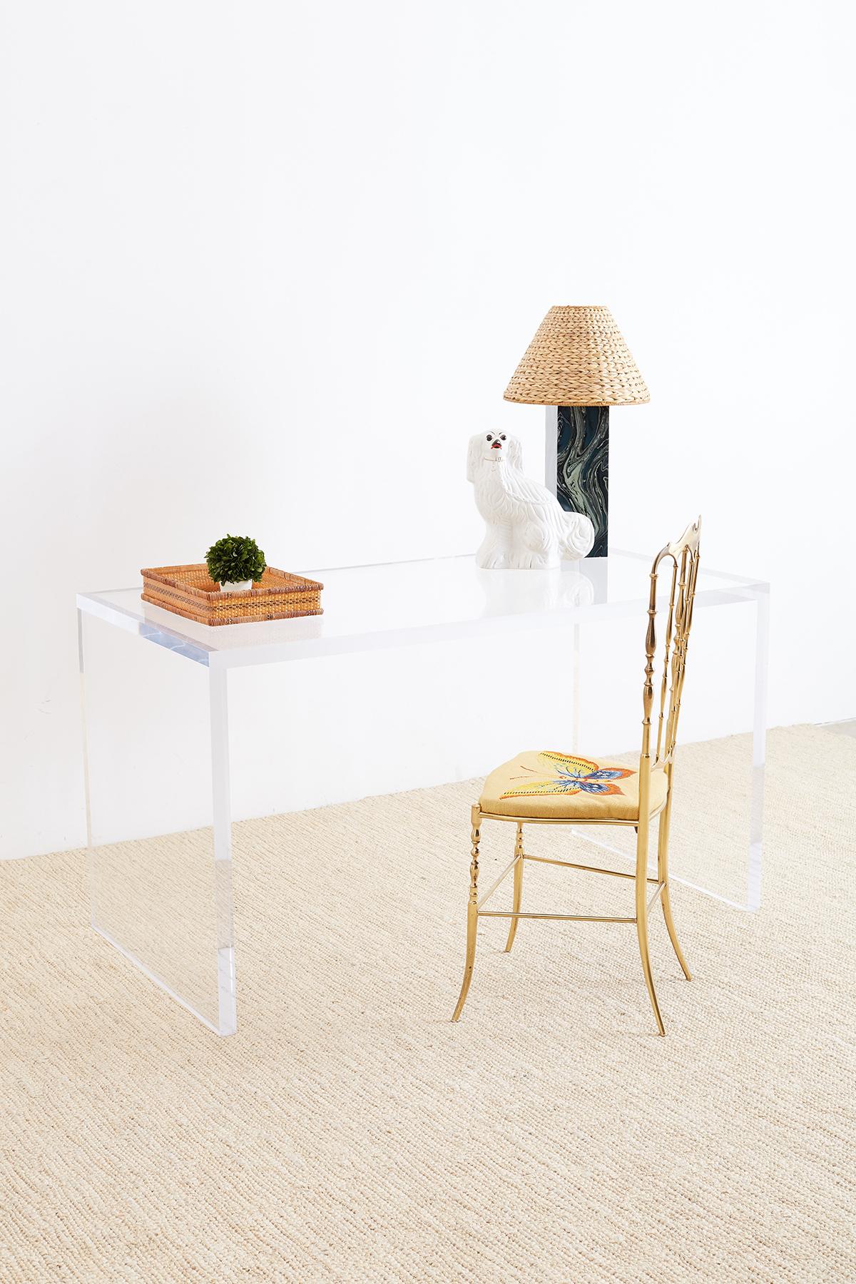 Modern Minimalist Lucite Writing Table Desk at 1stDibs
