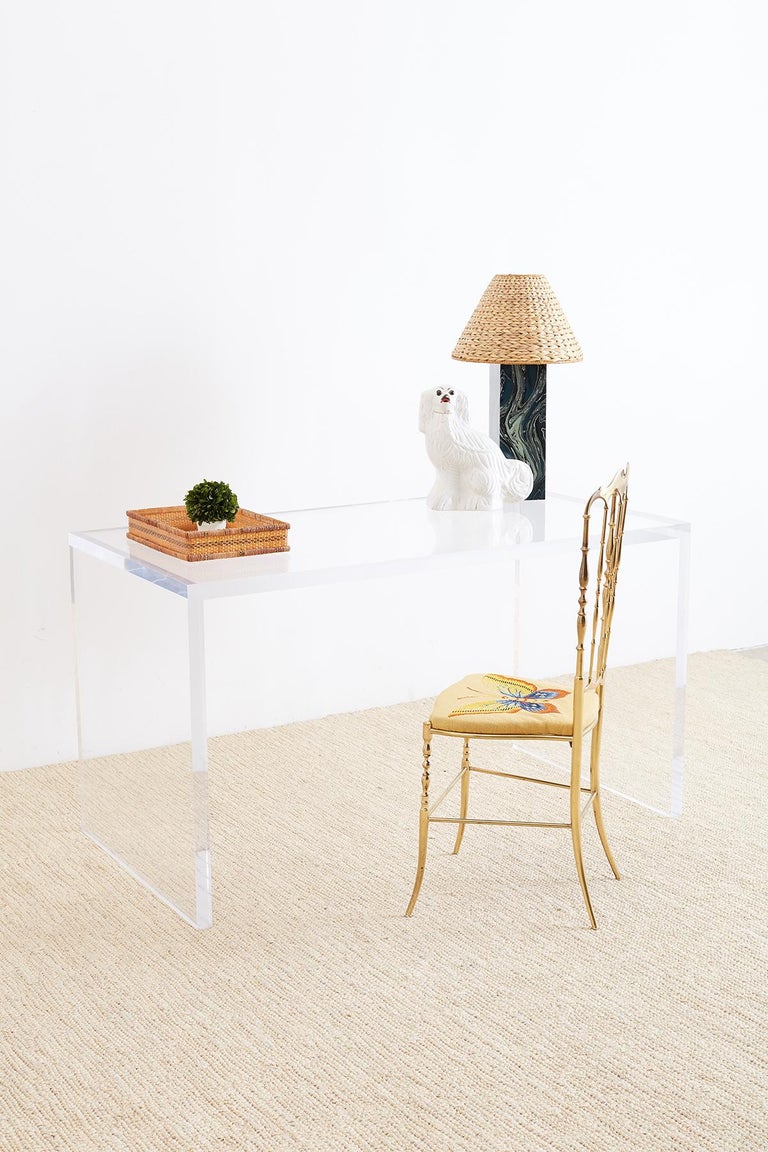 Modern Minimalist Lucite Writing Table Desk at 1stdibs
