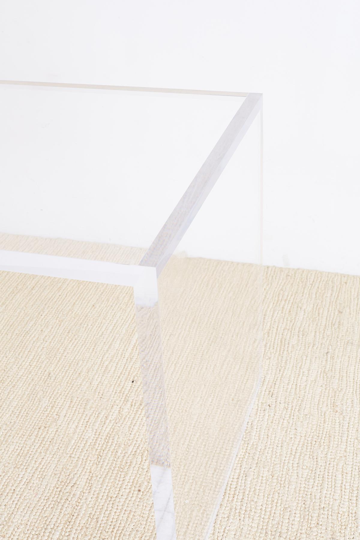 Modern Minimalist Lucite Writing Table Desk at 1stDibs