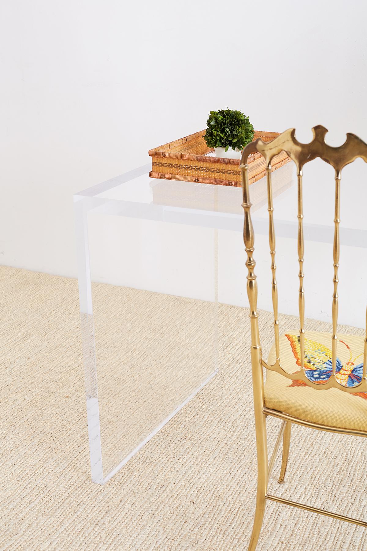 Modern Minimalist Lucite Writing Table Desk at 1stDibs