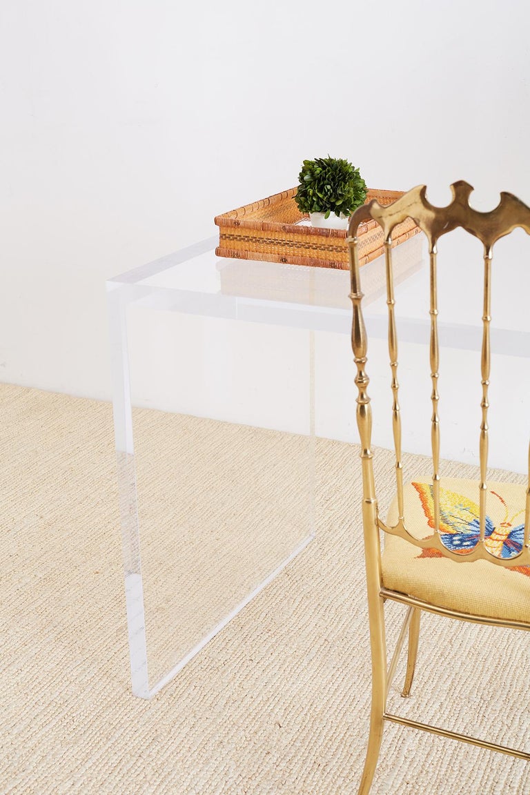 Modern Minimalist Lucite Writing Table Desk at 1stdibs