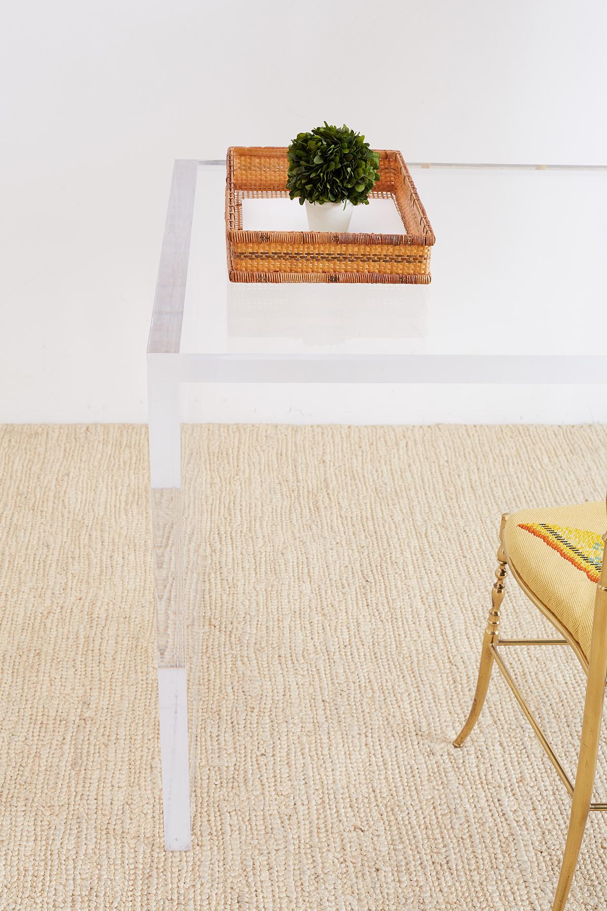 Modern Minimalist Lucite Writing Table Desk at 1stDibs