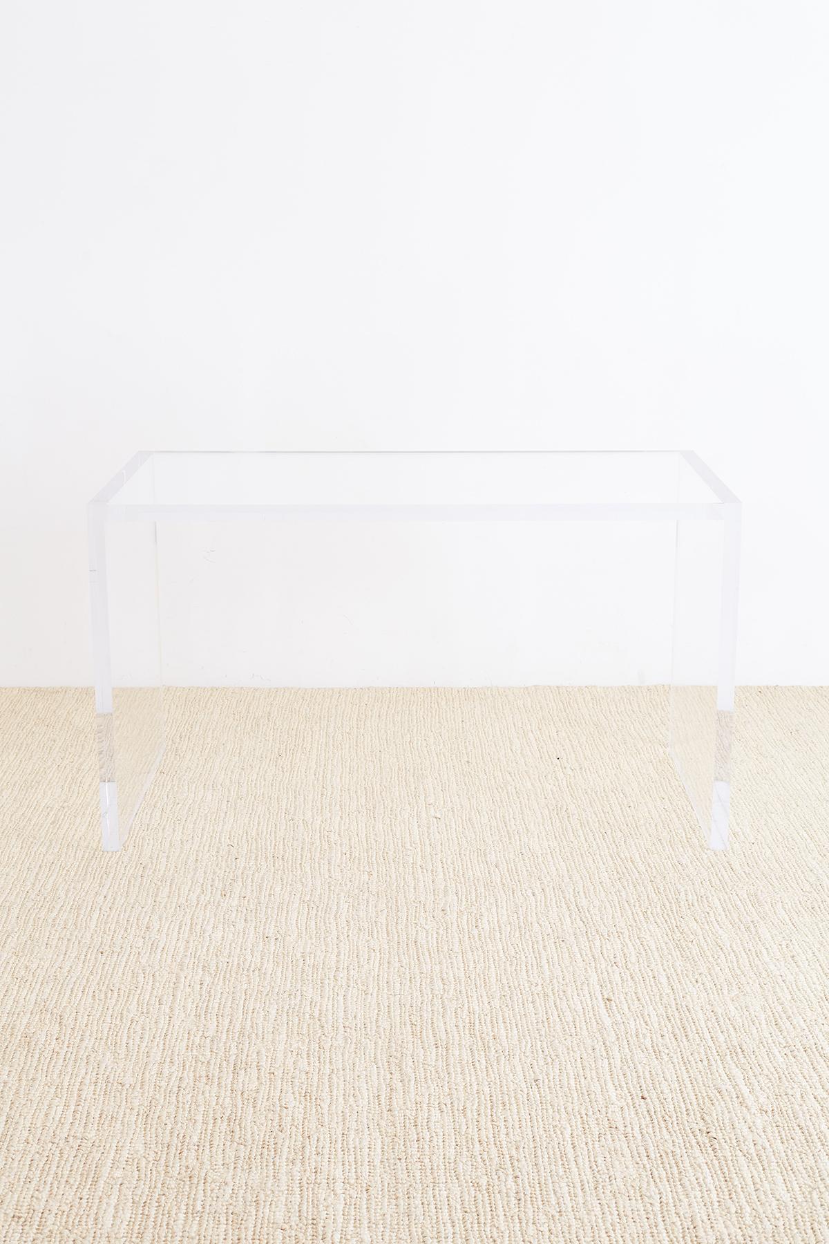 Modern Minimalist Lucite Writing Table Desk at 1stDibs