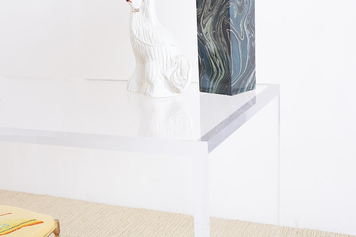 Modern Minimalist Lucite Writing Table Desk at 1stDibs