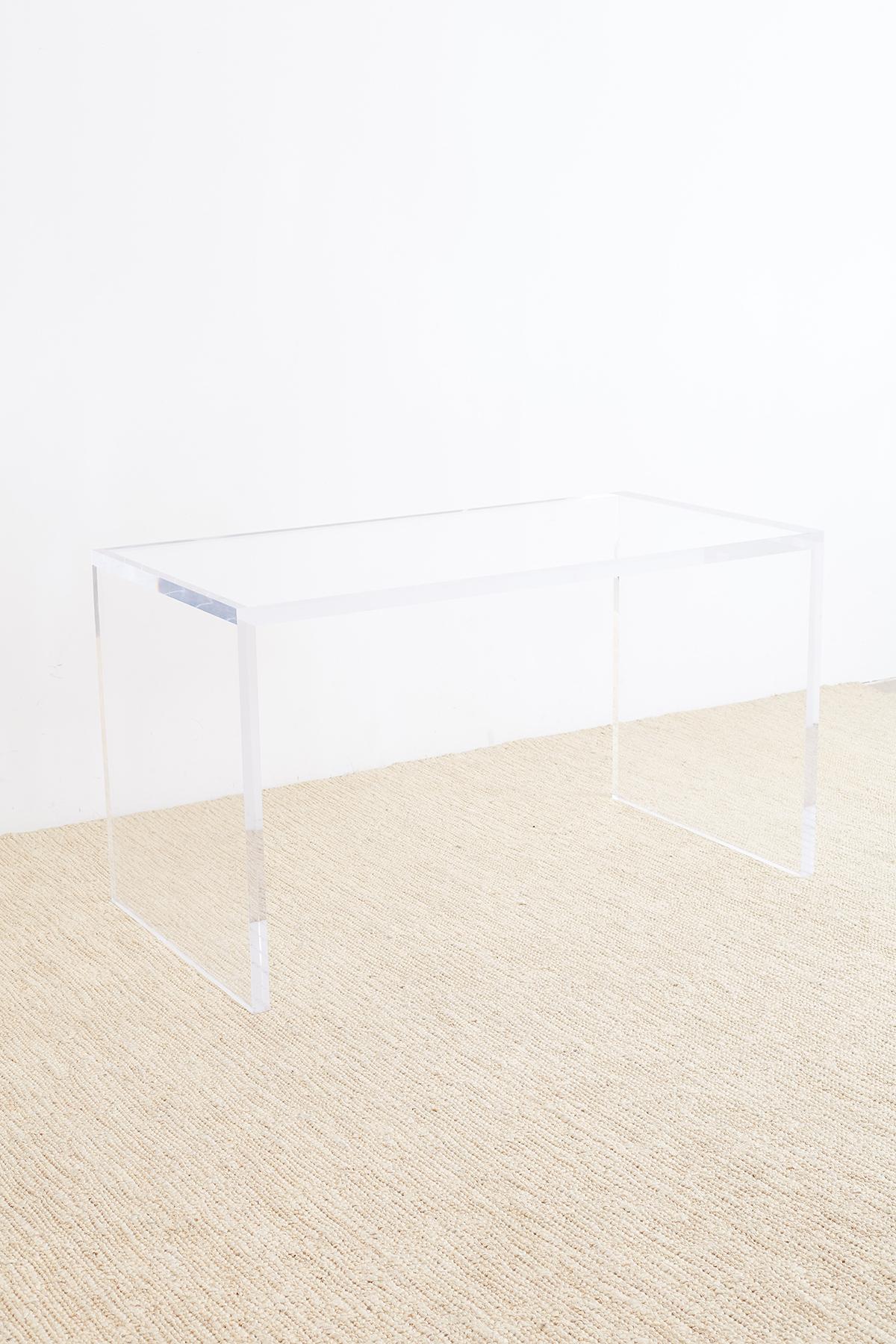 Modern Minimalist Lucite Writing Table Desk at 1stDibs