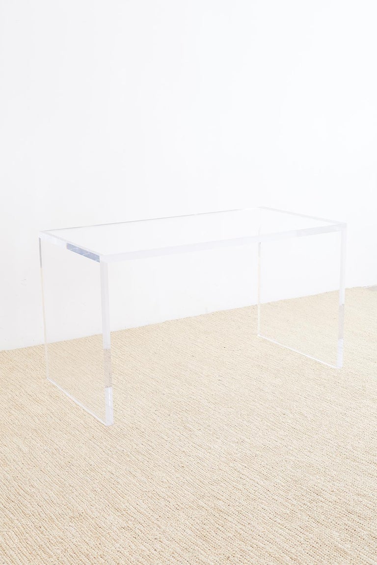 Modern Minimalist Lucite Writing Table Desk at 1stdibs