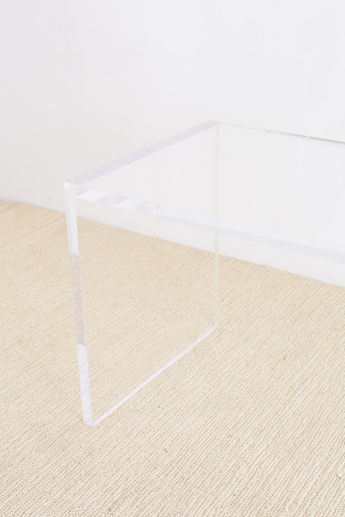 Modern Minimalist Lucite Writing Table Desk at 1stDibs