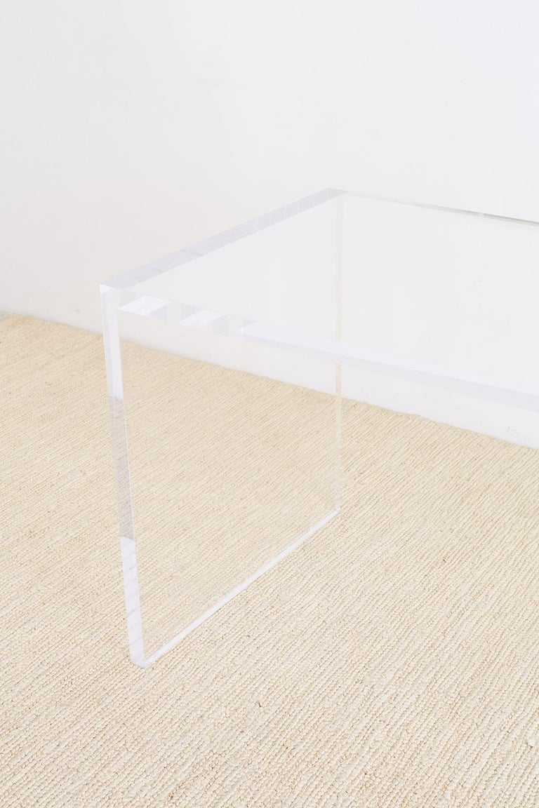 Modern Minimalist Lucite Writing Table Desk at 1stdibs