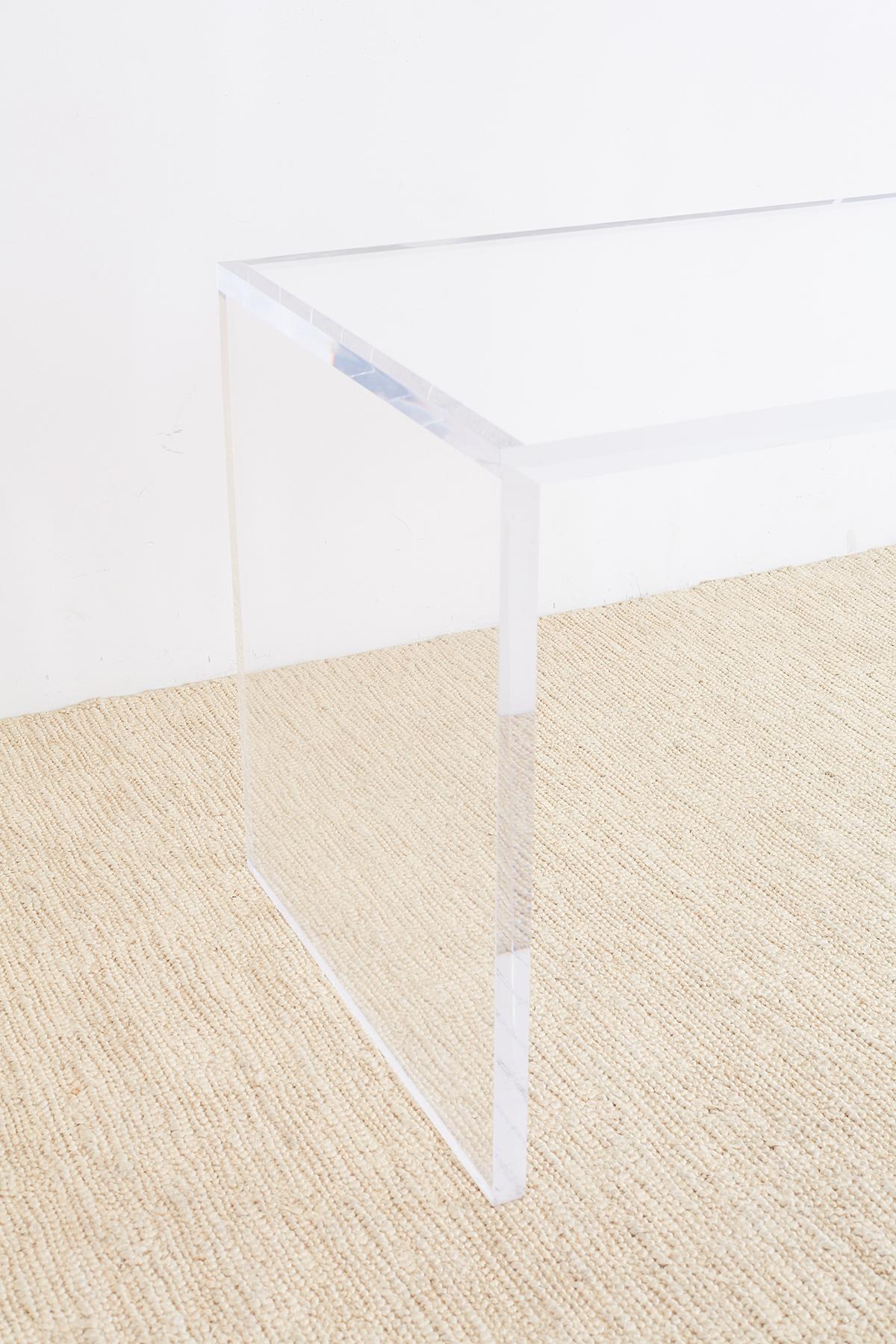 Modern Minimalist Lucite Writing Table Desk at 1stDibs