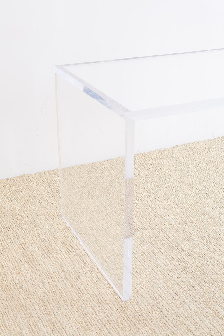 Modern Minimalist Lucite Writing Table Desk at 1stdibs
