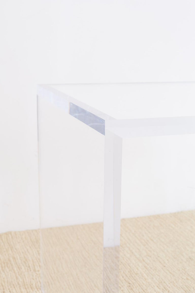 Modern Minimalist Lucite Writing Table Desk at 1stdibs