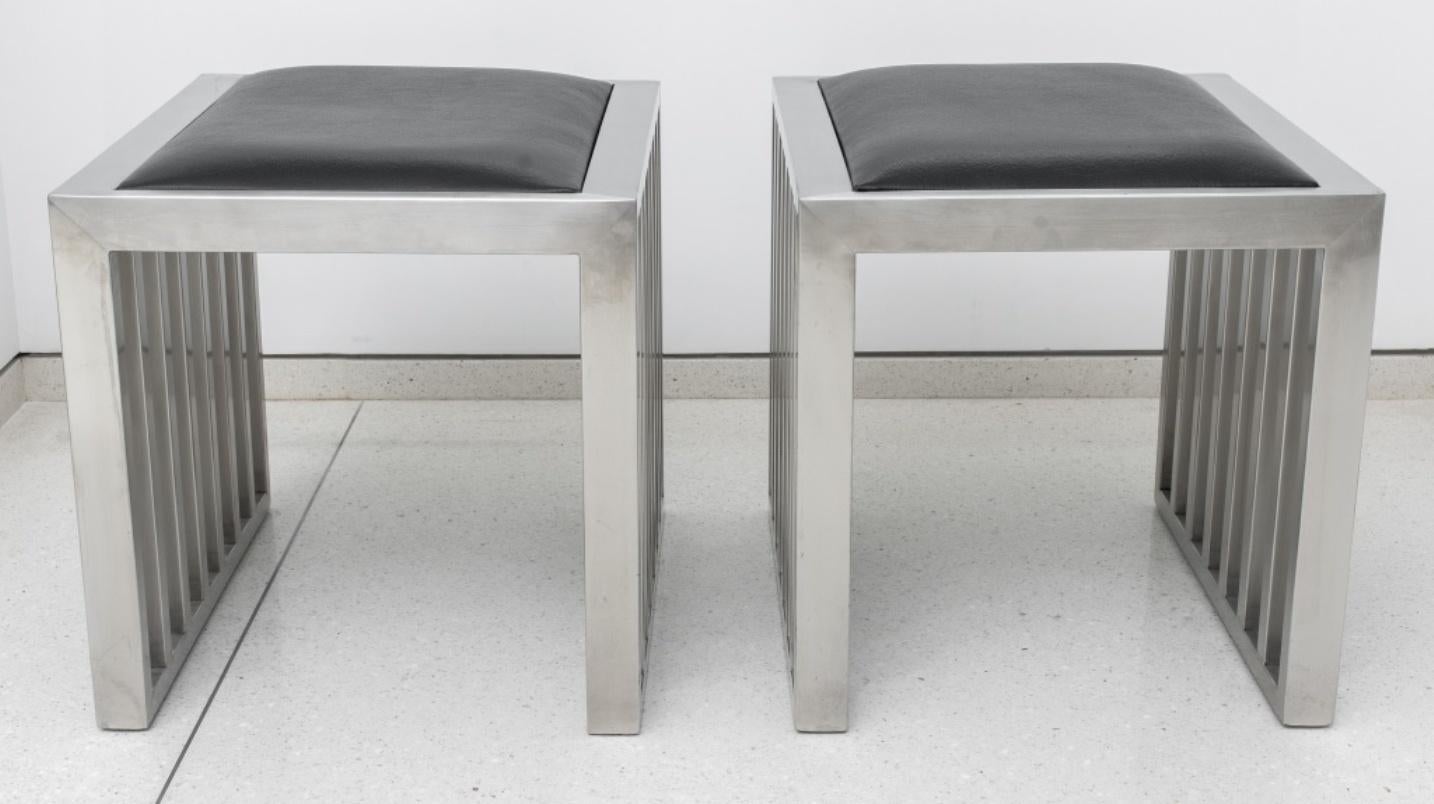 Modern Minimalist Stainless Steel Stools, Pair For Sale at 1stDibs