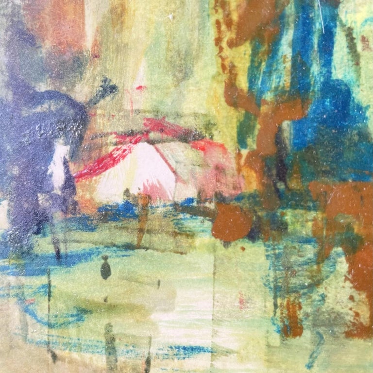 Modern Mixed Technique Painting with Abstract Style of a House, 1950 ...