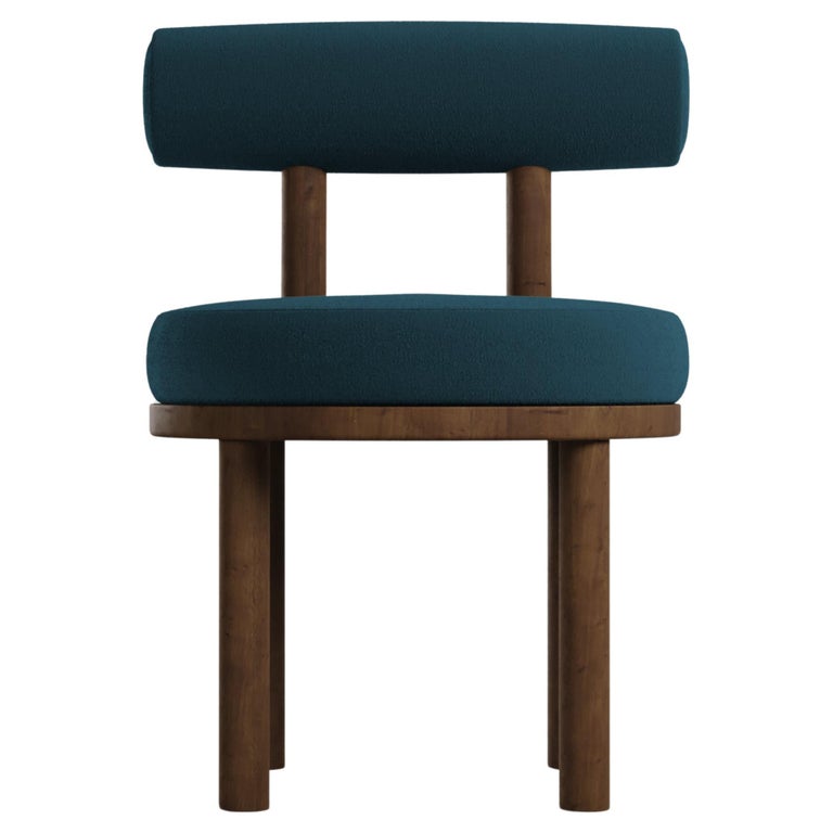 Modern Moca Chair in Boucle Light Grey and Smoked Oak by Collector For ...