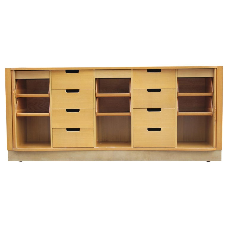 Modern Monumental Edward Wormley for Dunbar Tambour Door Mister Chest ...