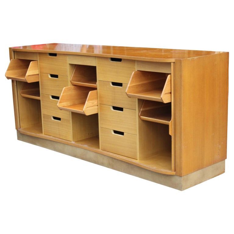 Modern Monumental Edward Wormley for Dunbar Tambour Door Mister Chest ...