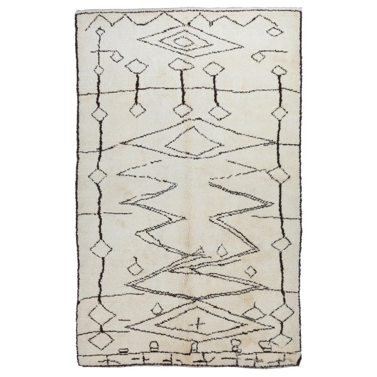Modern Moroccan Berber Rug Made of Undyed Wool, Custom Options ...